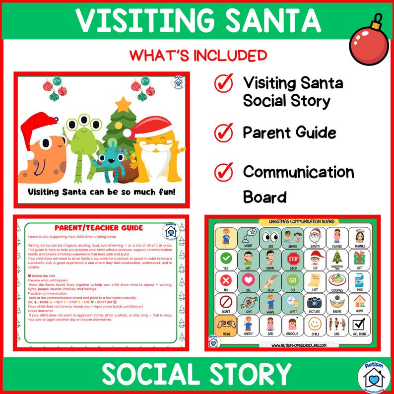 Visiting Santa Social Story | Autism Holiday Prep (digital Download) - Etsy