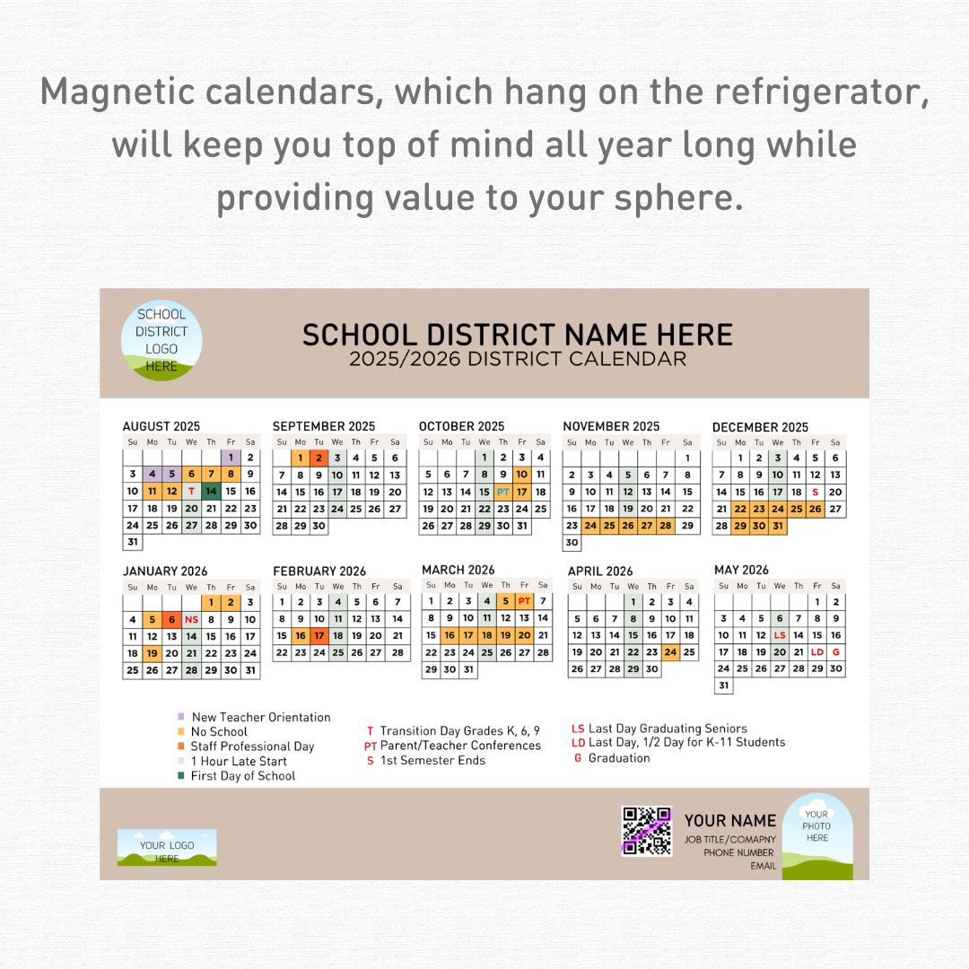 2025-2026 Magnetic School Calendar Template – Editable in Canva - Etsy