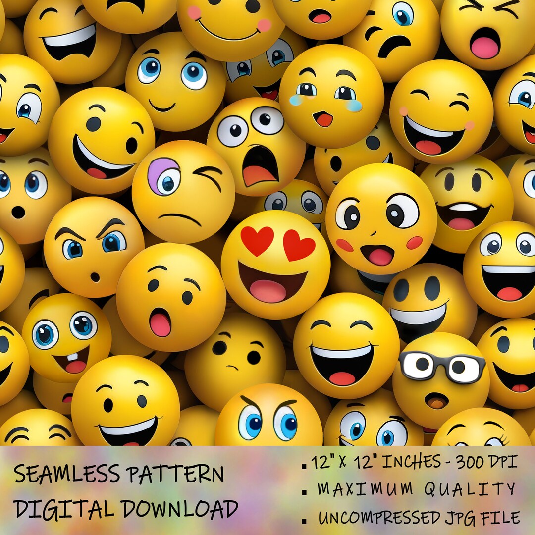 Emojis, Emojis Seamless Pattern. - Etsy