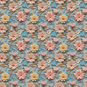 Flower Digital Paper, Seamless Floral. - Etsy