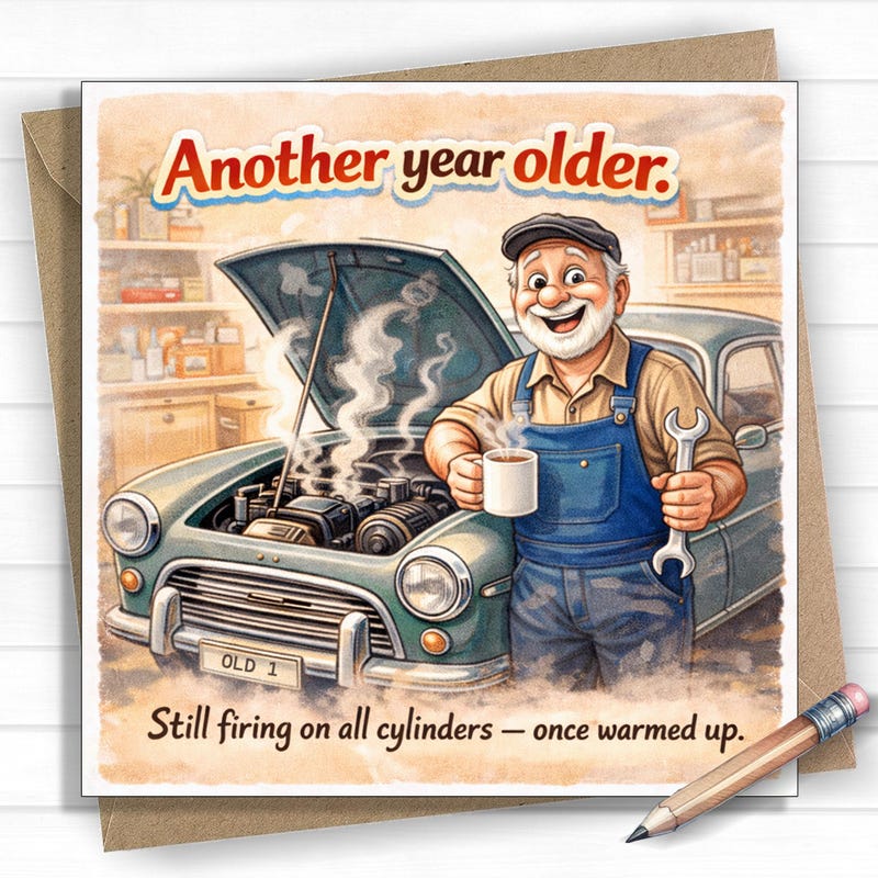 Funny Mechanic Birthday Card - Etsy UK