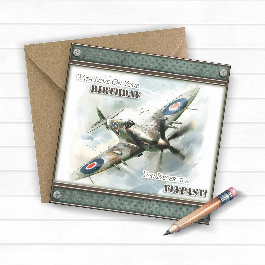 Birthday Spitfire Card for Him - Airforce - Armed Forces - Aviation ...