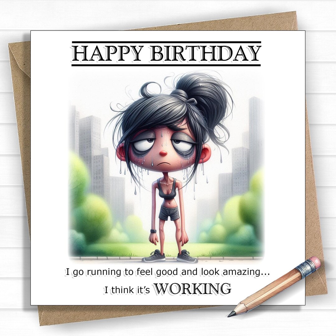Female Runner Birthday Card, Female Jogger Birthday, Cards for Her ...