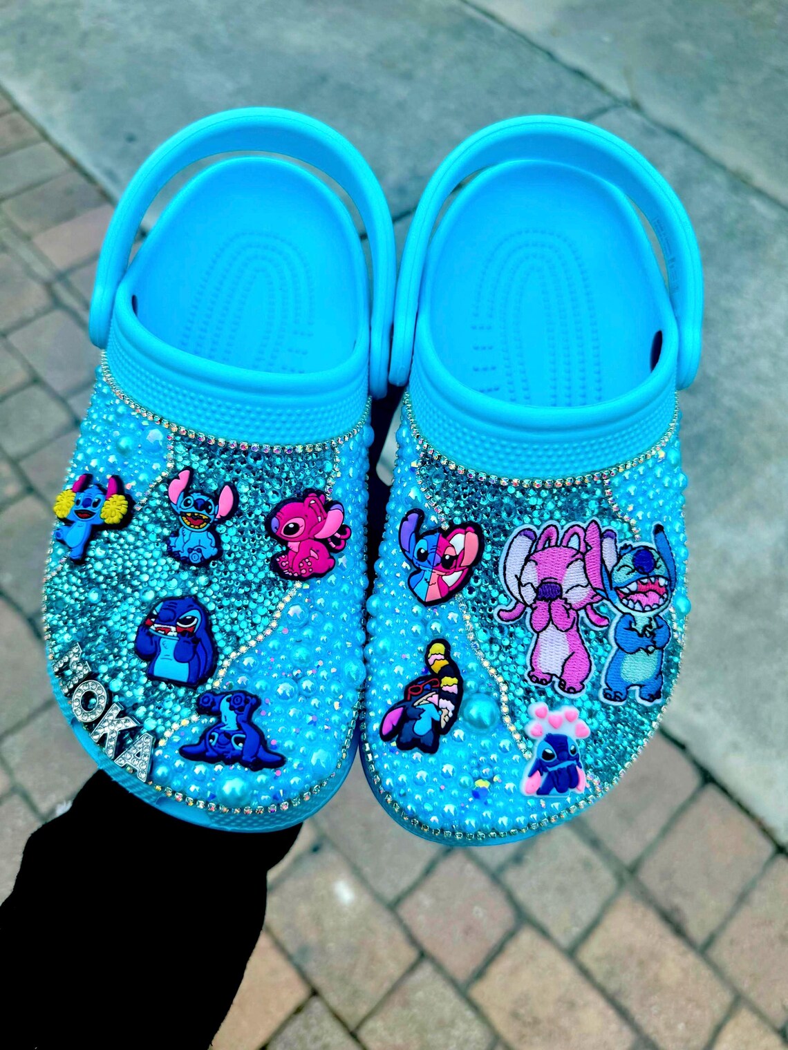 Stitch and Angel Crocs - Etsy