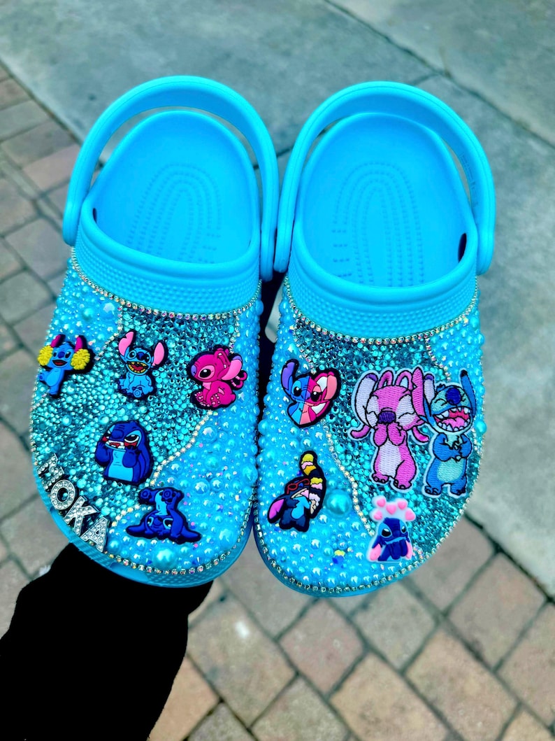 Stitch and Angel Crocs - Etsy