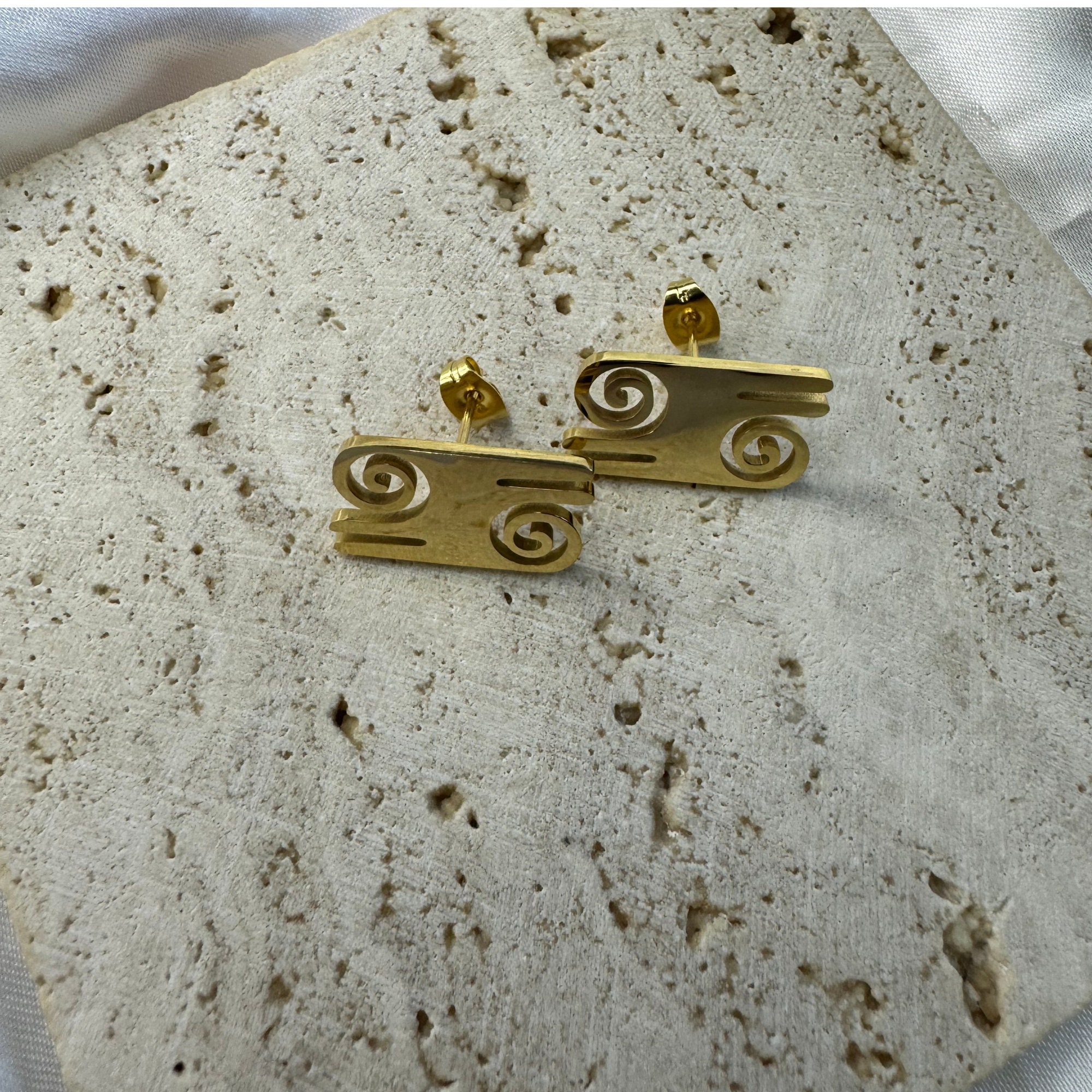 Adinkra Gyawu Atiko Symbol Stud Earrings african Culture Jewelry ...