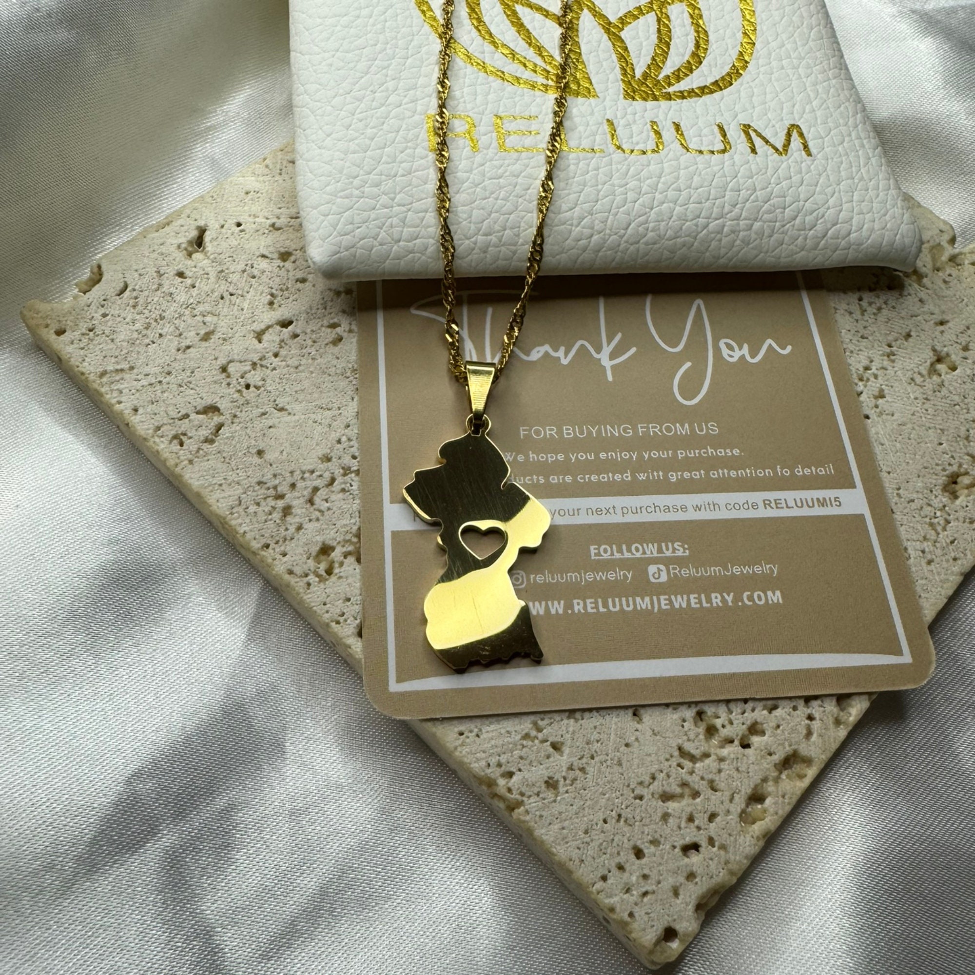 Guyana Map Outline Pendant Necklace Guyana Map With Heart Charm ...