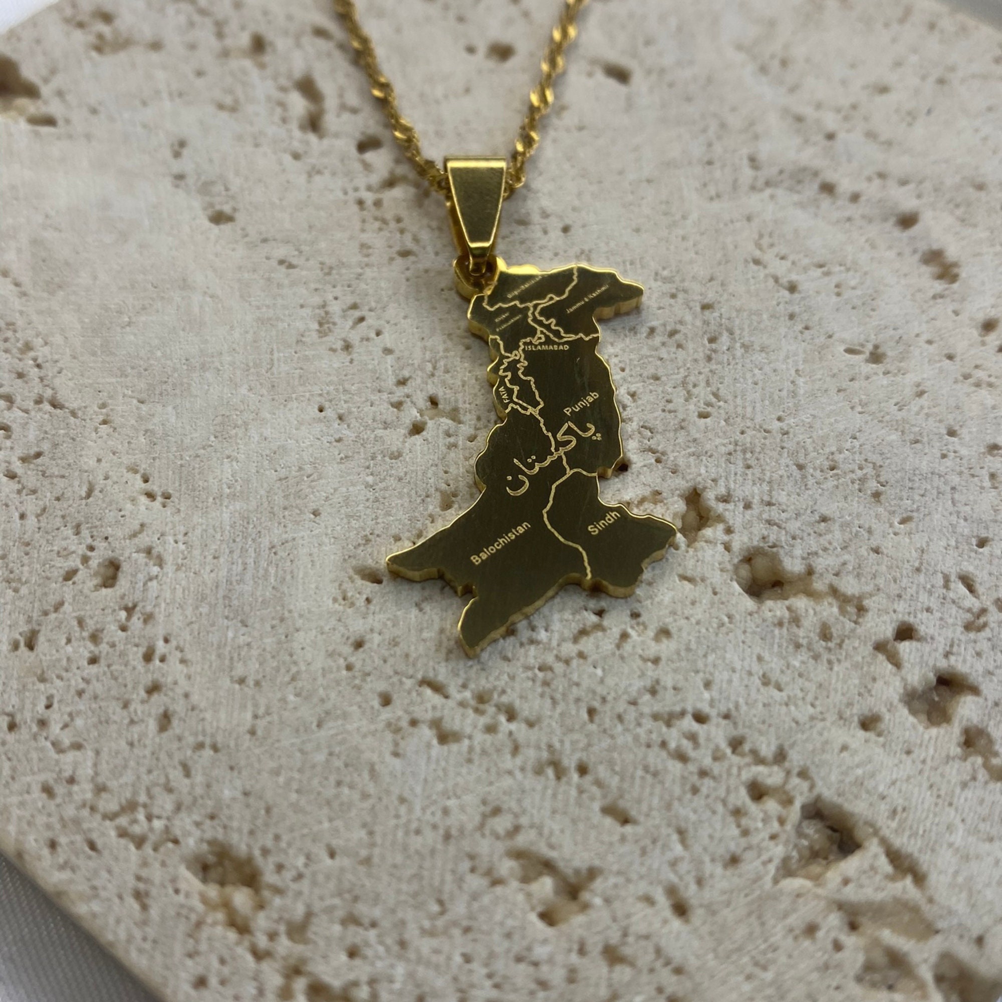 Pakistan Map Outline Pendant Necklace pakistan Map With City Names Urdu ...