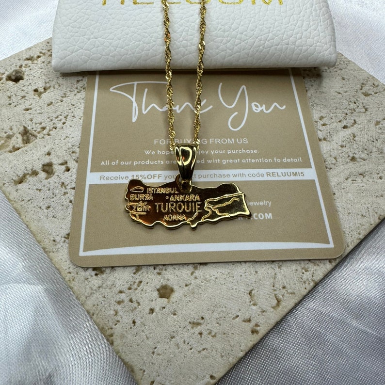 Turkey Map Outline Pendant Necklace map of Turkey Charm Necklace ...