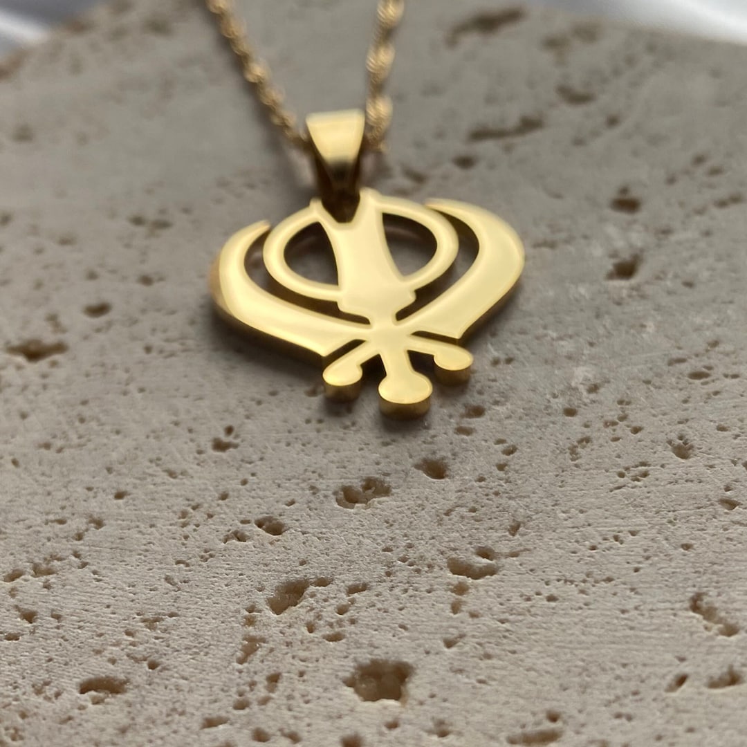 Sikh Khanda Charm Necklace sikh Cultural Jewelry Sikhism Khanda Pendant ...