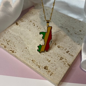 Republic of the Congo Map Outline Pendant Necklace Republic of the ...