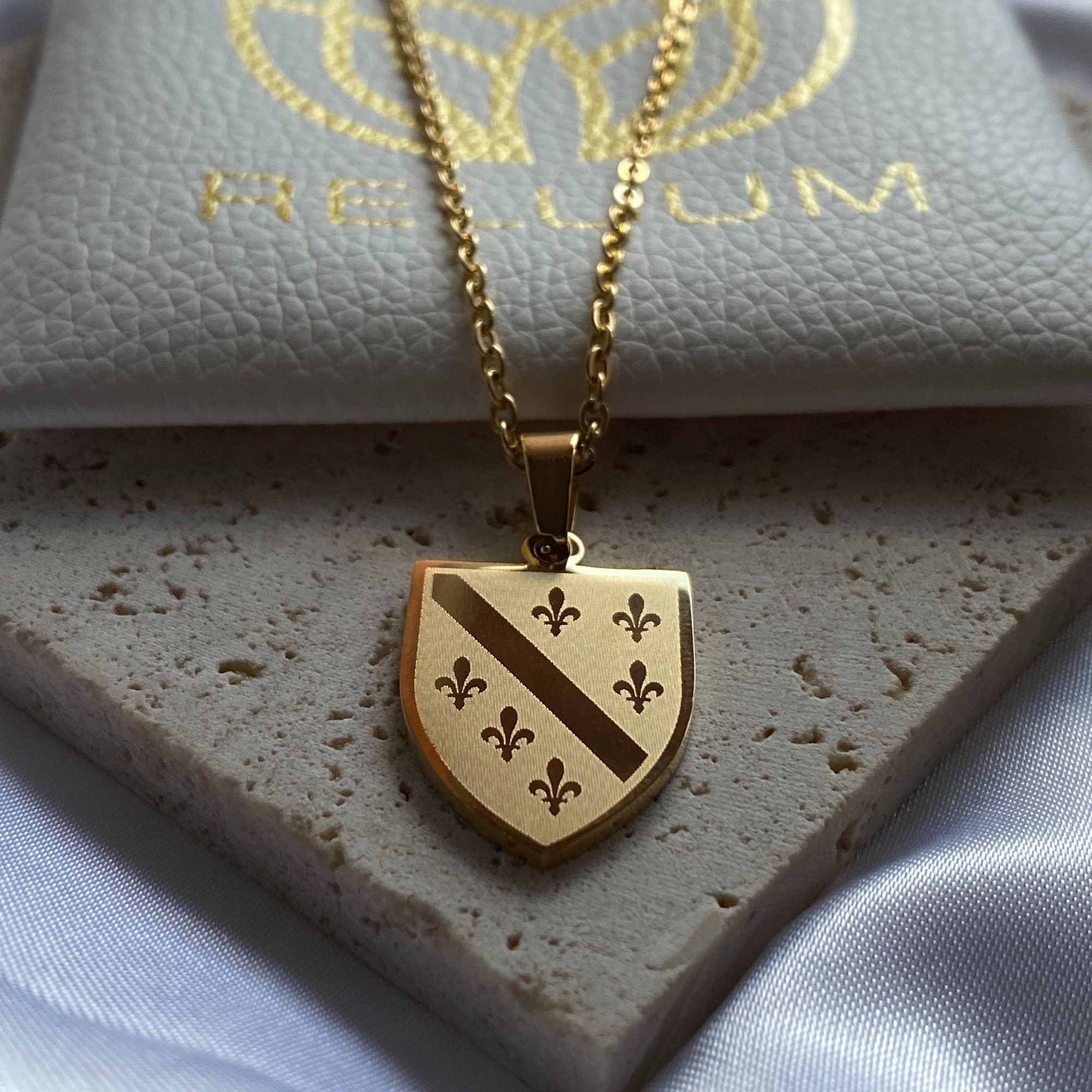 Bosnia and Herzegovina Coat of Arms Pendant Necklace bosnian Shield ...