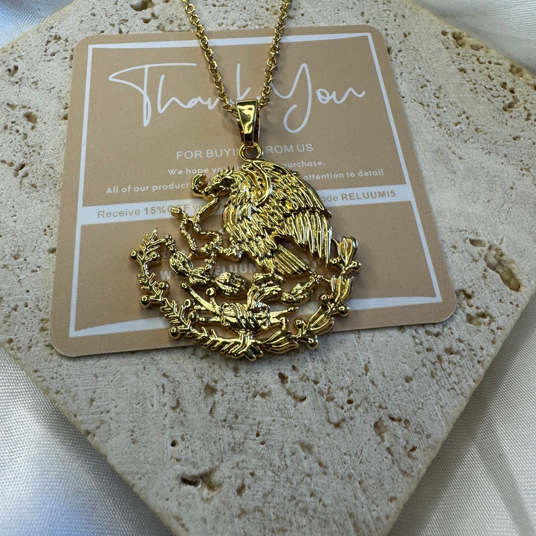 Mexico Coat of Arms Pendant Necklace escudo Nacional De México Charm ...