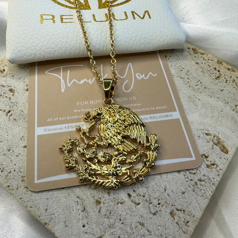 Mexico Coat of Arms Pendant Necklace escudo Nacional De México Charm ...