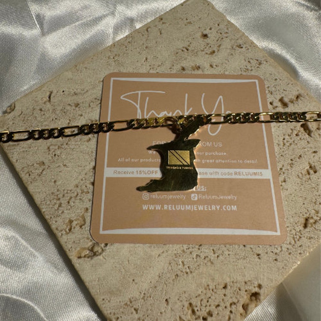 Trinidad & Tobago Map Charm Bracelet Map of Trinidad and Tobago Charm ...