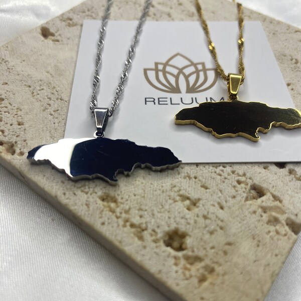 Gold Jamaica Necklace Outline - Etsy