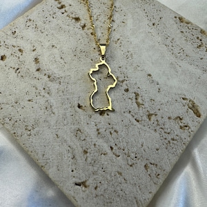 18K Gold Plated Guyana Map Charm & Chain guyana Map Outline Charm ...
