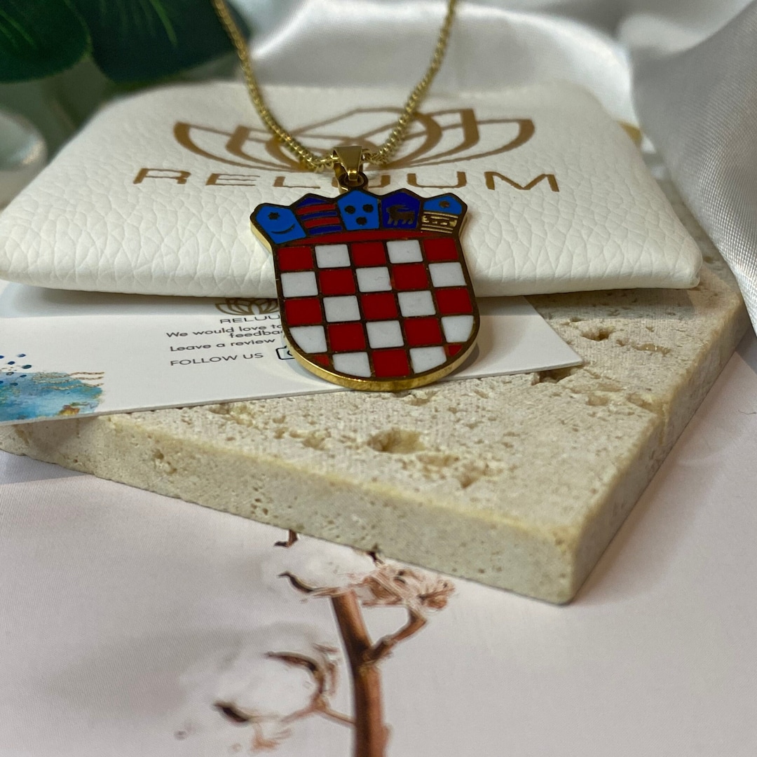 Croatia Coat of Arms Symbol Necklace croatia Flag Shield Pendant ...