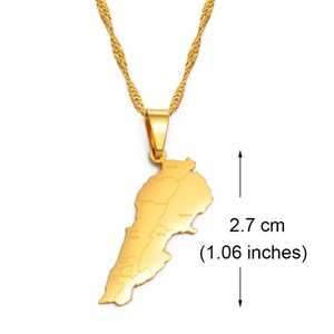 Lebanon Map Outline Charm Necklace lebanon Map With City Names Pendant ...