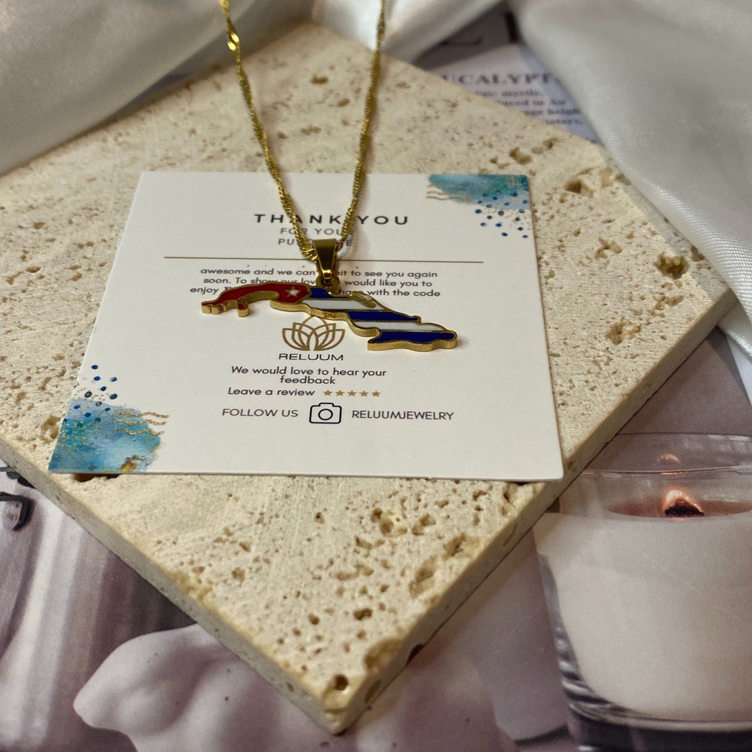 Cuba Map Outline Pendant Necklace cuba Flag Charm Necklace cuban ...