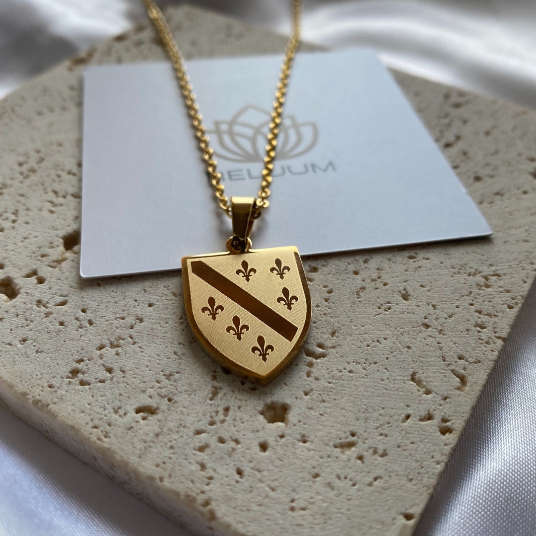 Bosnia and Herzegovina Coat of Arms Pendant Necklace bosnian Shield ...