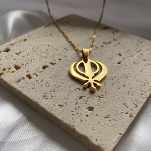 Sikh Khanda Charm Necklace sikh Cultural Jewelry Sikhism Khanda Pendant ...