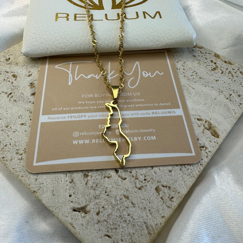 18K Gold Plated Malawi Map Contour Charm & Chains malawi Map Charm ...