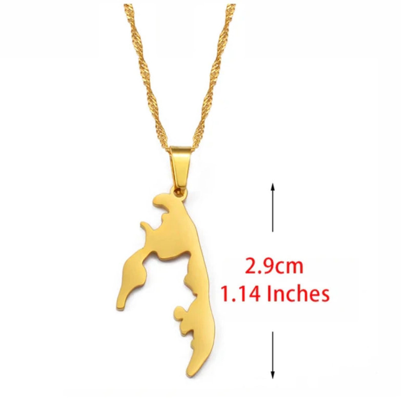 Tamil Eelam Map Outline Pendant Necklace Tamil Eelam Region Map Charm ...