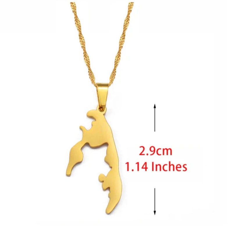 Tamil Eelam Map Outline Pendant Necklace Tamil Eelam Region Map Charm ...