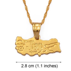Turkey Map Outline Pendant Necklace map of Turkey Charm Necklace ...