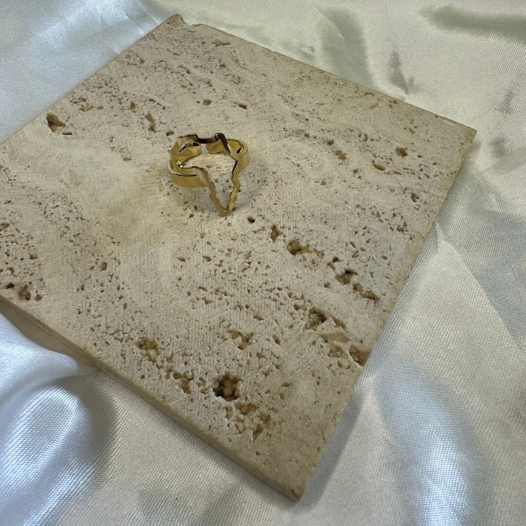 18K Gold Plated Africa Map Ring africa Small Map Ring gift Ring for Men ...