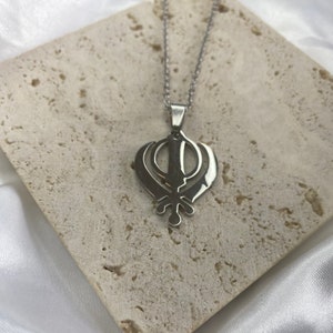 Sikh Khanda Charm Necklace sikh Cultural Jewelry Sikhism Khanda Pendant ...