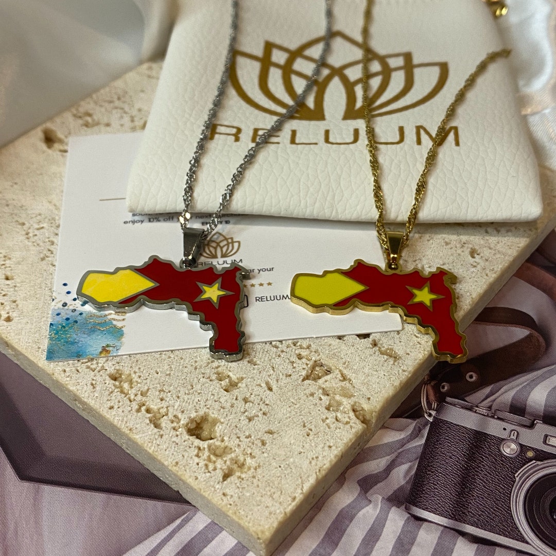 Tigray Region Map Pendant Necklace flag of Tigray Charm Necklace ...