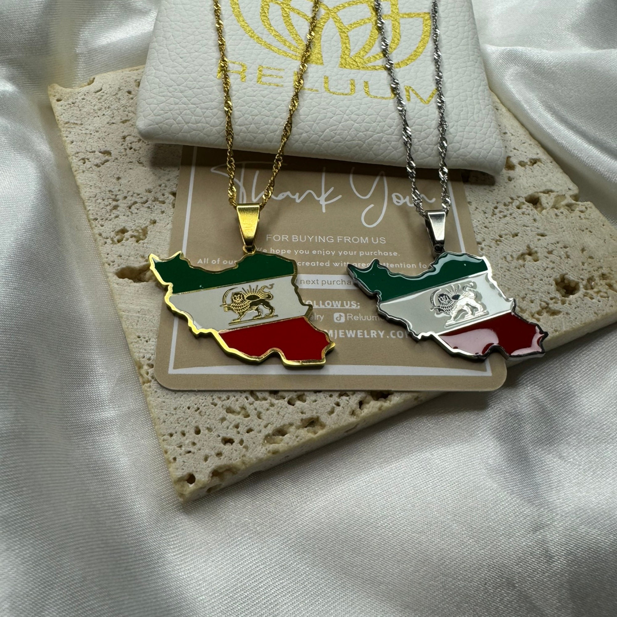 Iran Map Outline Pendant Necklace iran Flag Charm Necklace gift ...