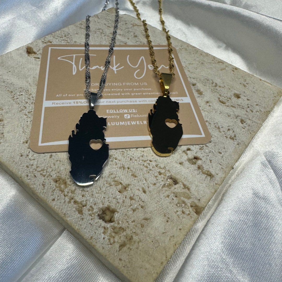 Qatar Map Outline Pendant Necklace qatar Map Charm Necklace qatari ...