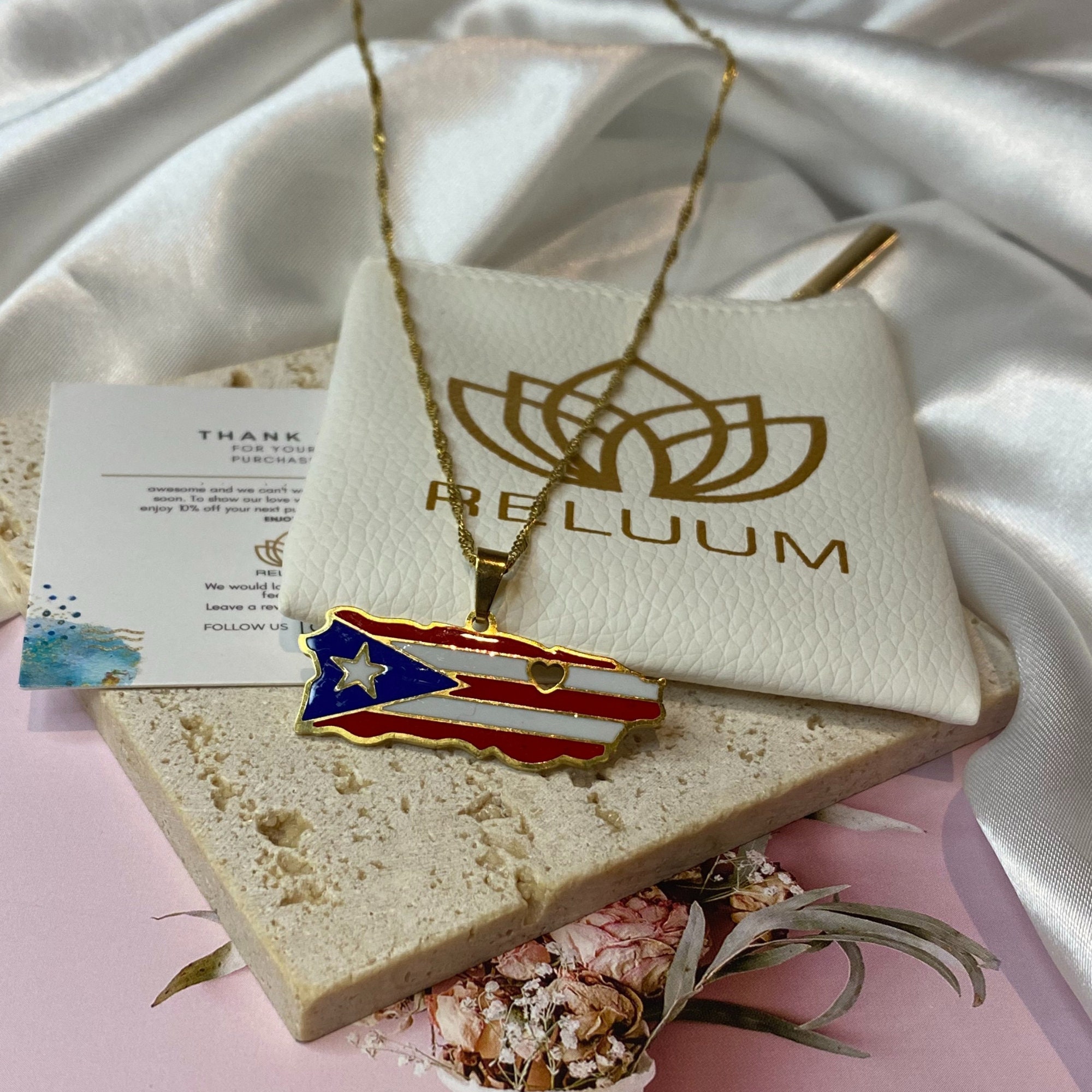 Puerto Rico Map Outline Pendant Necklace puerto Rico Flag Charm ...