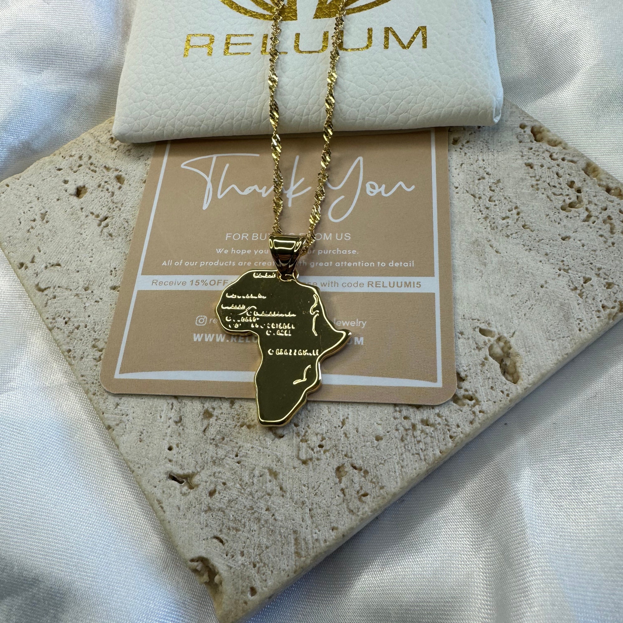 Africa Map Outline Pendant Necklace map of Africa Charm Necklace ...