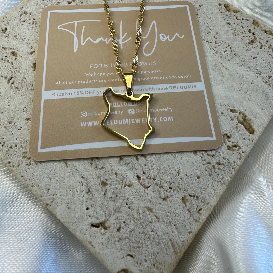 Kenya Map Outline Pendant Necklace African Culture Jewelry Kenya Map ...