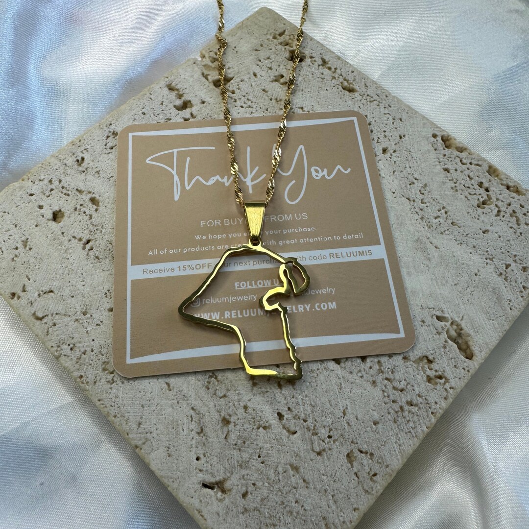 Kuwait Map Outline Pendant Necklace kuwait Map Charm Necklace asian ...