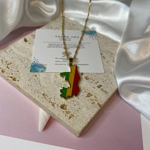 Republic of the Congo Map Outline Pendant Necklace Republic of the ...