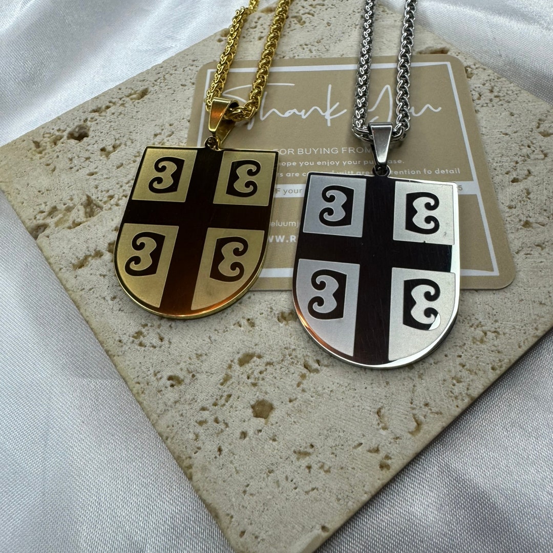 Serbia Large Shield Emblem Pendant Necklace serbia Coat of Arms Charm ...