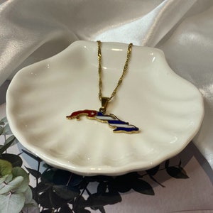 Cuba Map Outline Pendant Necklace cuba Flag Charm Necklace cuban ...
