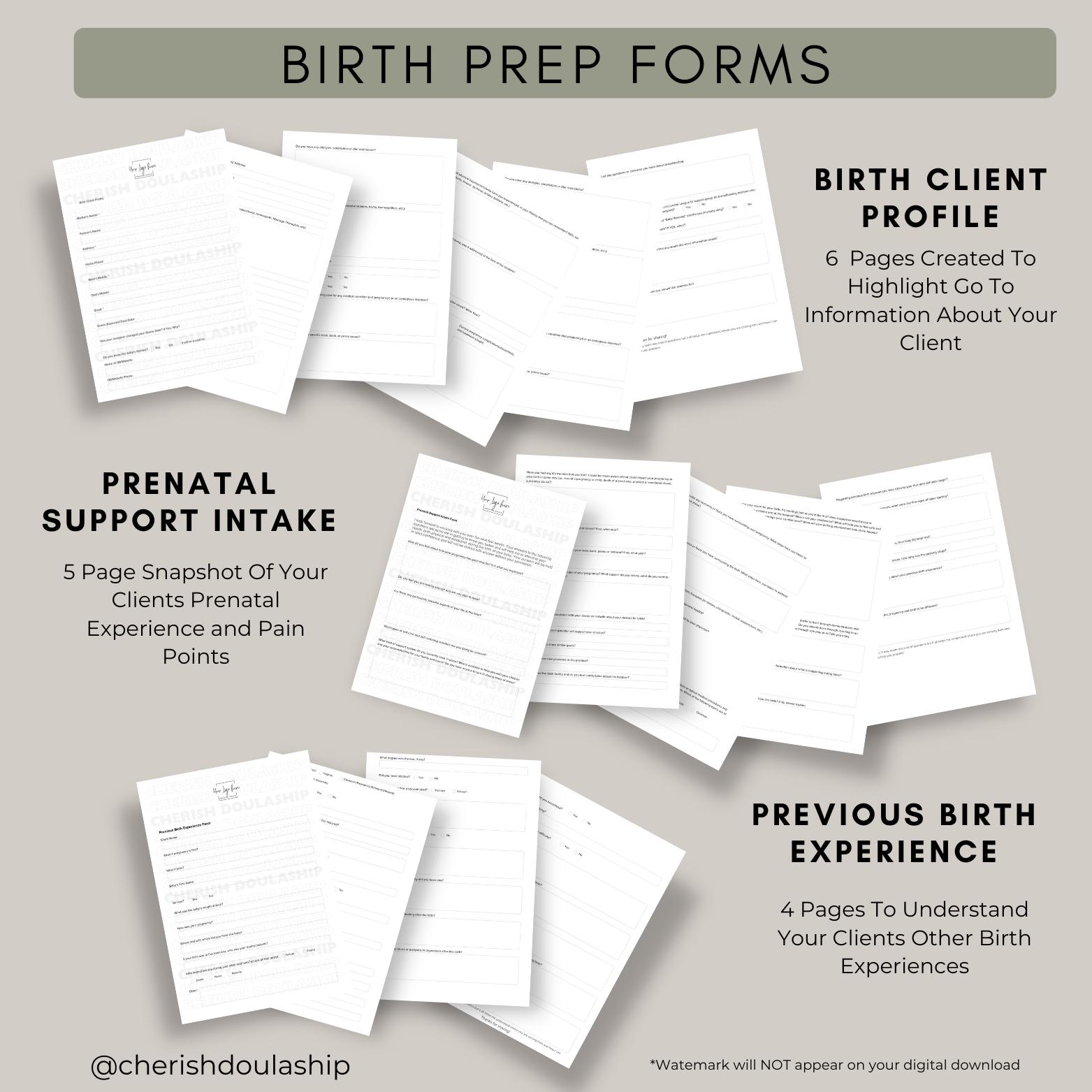Comprehensive Doula Client Paperwork | 55+ Page Canva Template Bundle ...