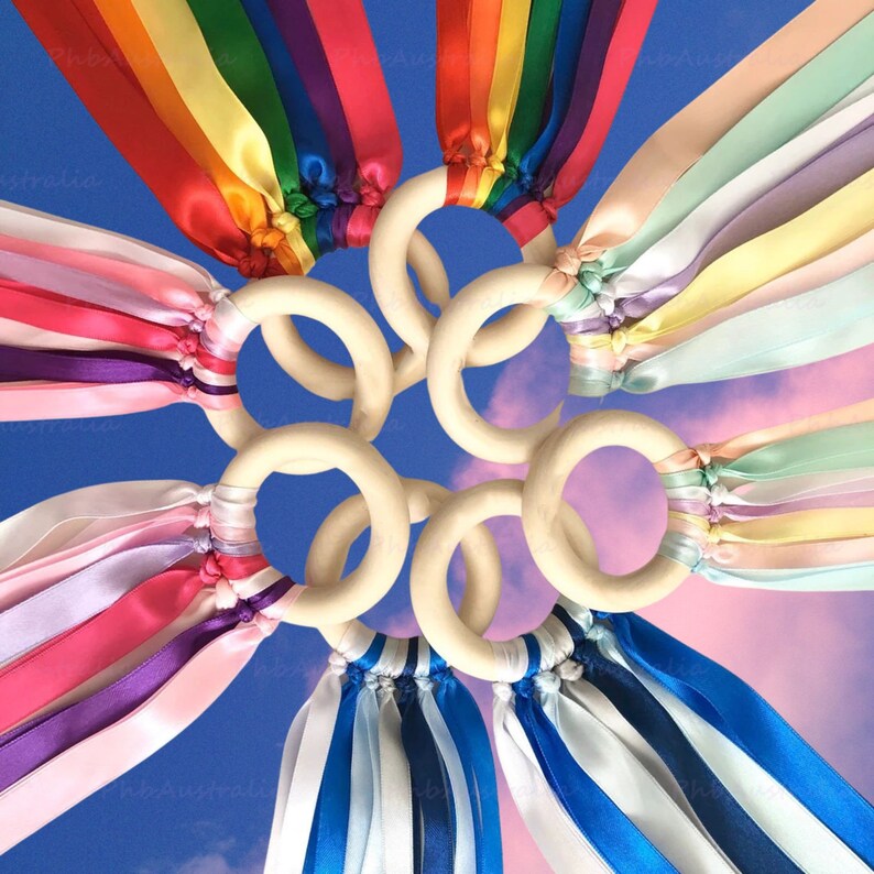 Ribbon Kite Sensory Montessori Ribbon Toy Rainbow Ribbon Handheld Kite ...