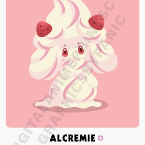 Pokemon Alcremie Poster Digital Print - Minimalist Pokemon Print ...