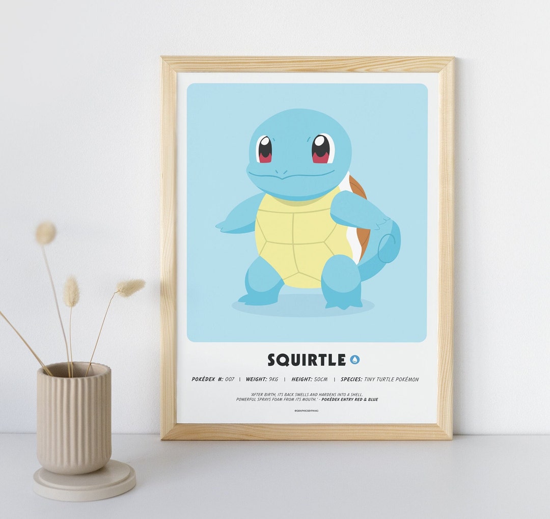 Pokemon Squirtle Poster Digital Print - Minimalist Pokemon Print ...