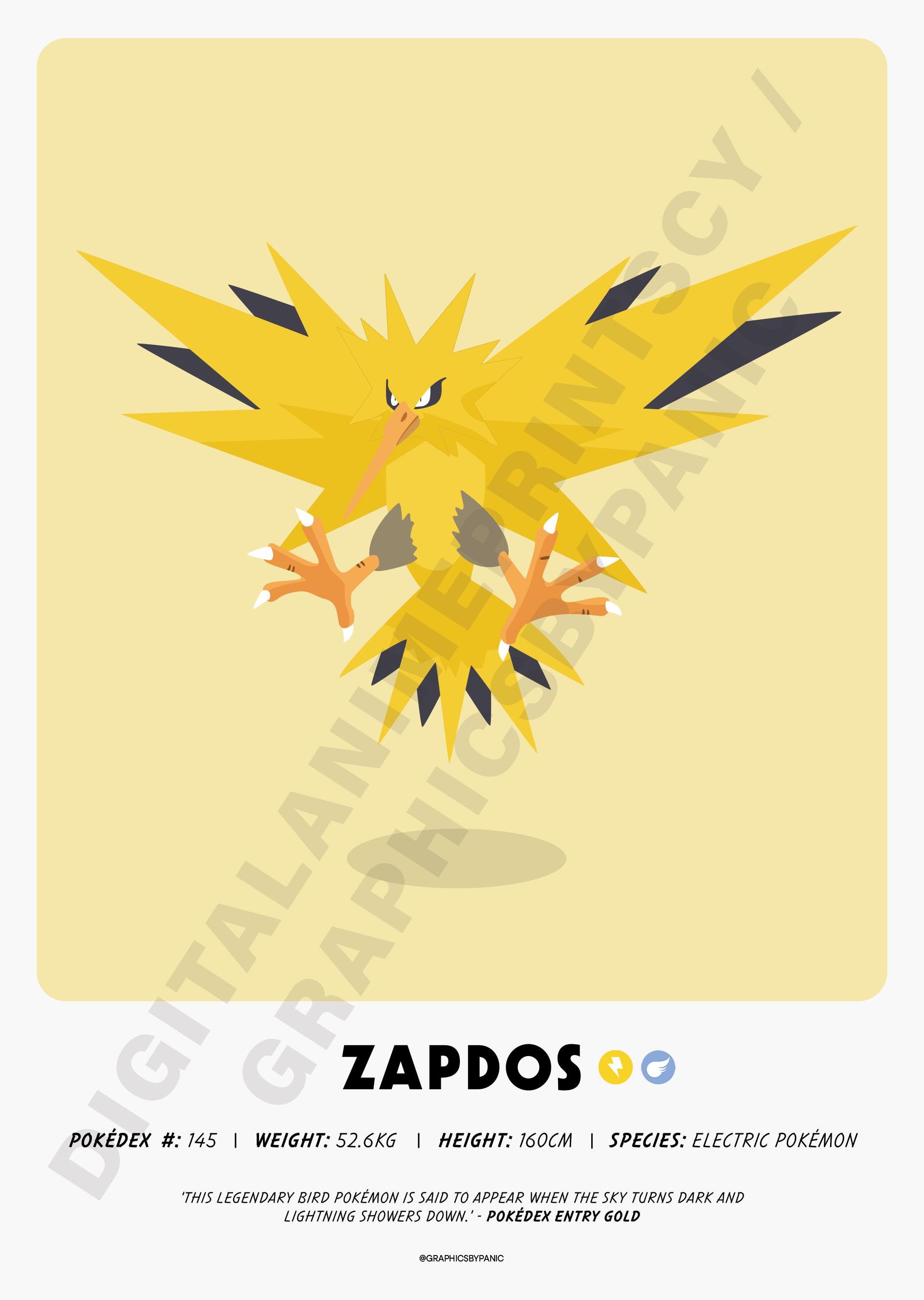 Pokemon Legendary Birds Poster Bundle - Minimalistic Pokemon Print ...