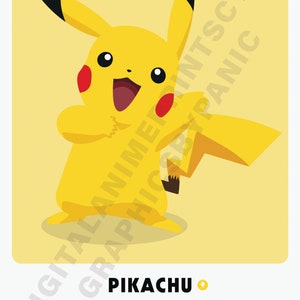Pokemon Pikachu Poster Digital Print - Minimalist Pokemon Print ...