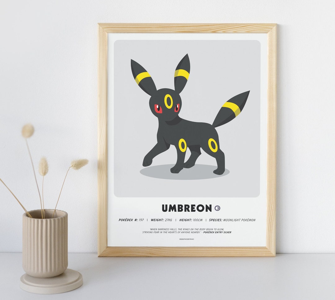 Pokemon Umbreon Poster Digital Print - Minimalist Pokemon Print ...