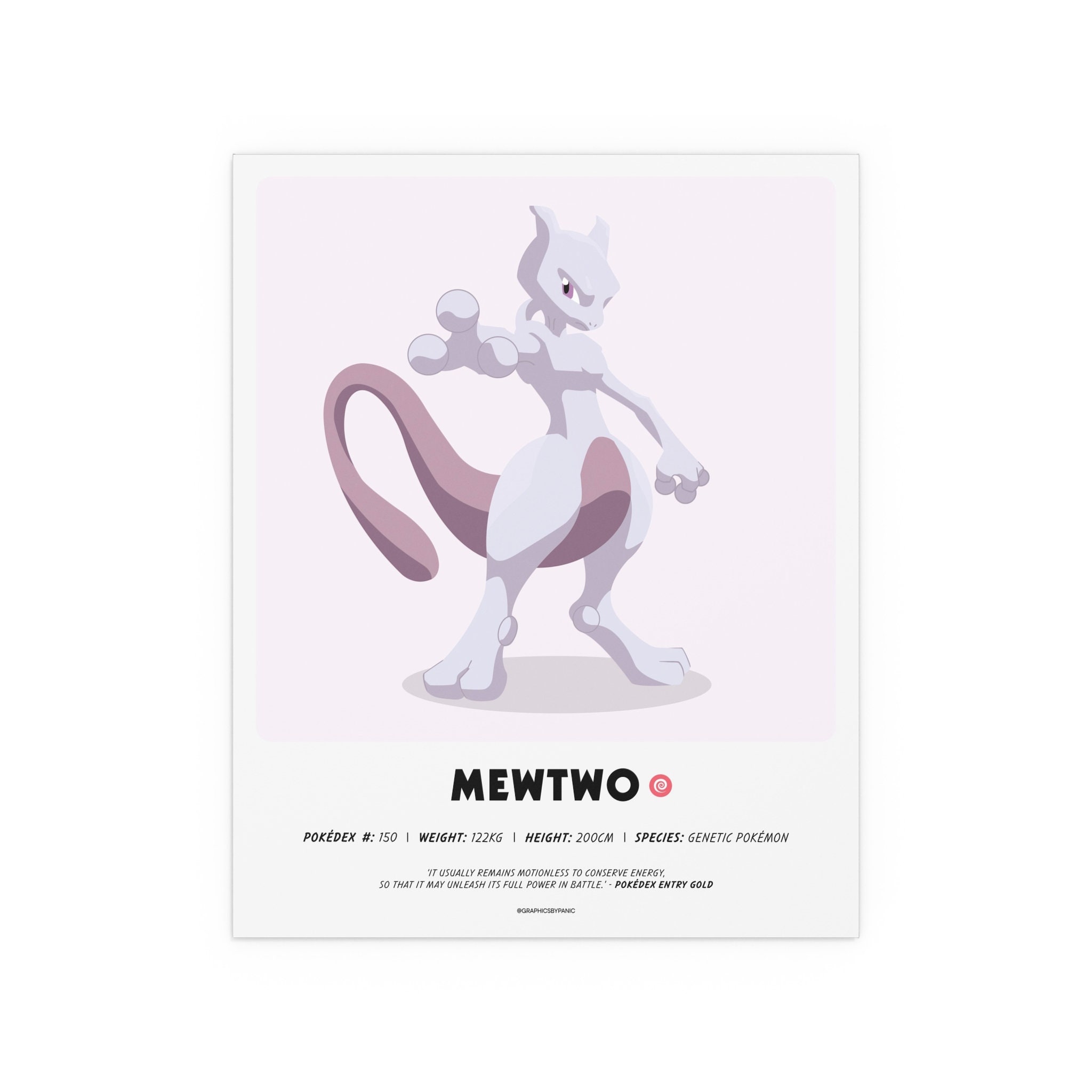 Pokemon Mewtwo Poster Anime Poster Print Fanart Anime Game Gift Video ...